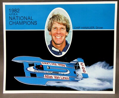 1982 ATLAS VAN LINES - CHIP HANAUER promo print photo hydroplane boat ...