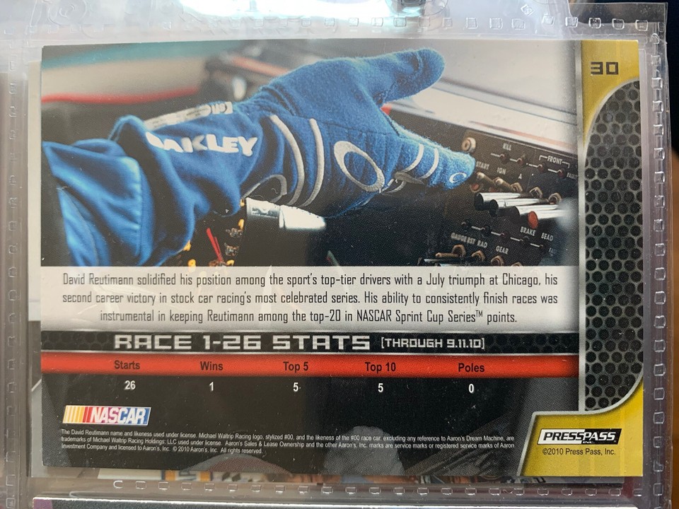 David Reutimann autographed Press Pass race card | eBay