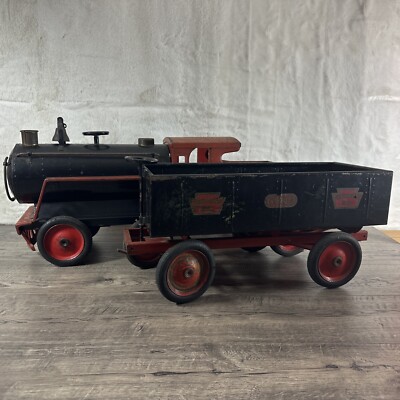 Vtg Keystone Train 6400 Engine & 6500 Freight Pressed Steel Toy Truck ...