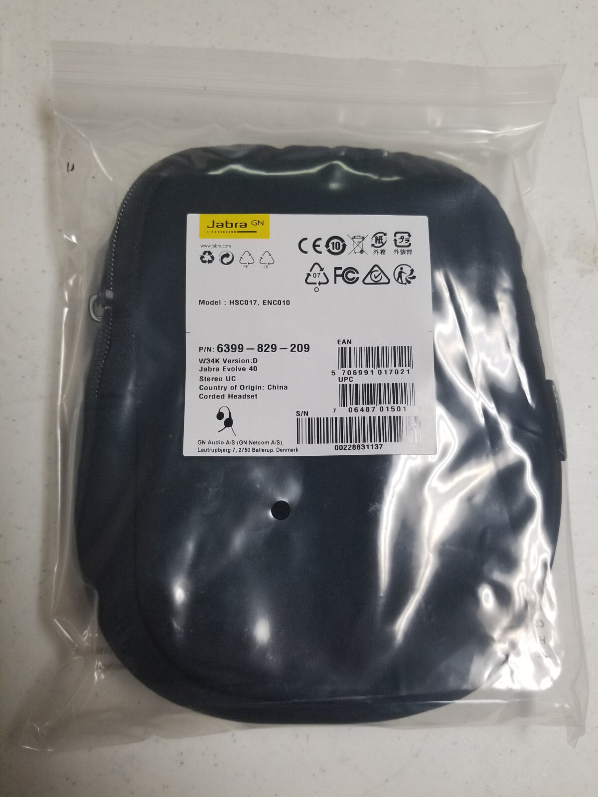 10X NEW Jabra Evolve 40 UC Stereo Wired Headset 6399-829-209 HSC017 ...