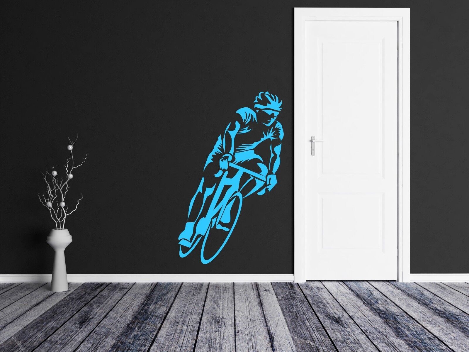 Wall Sticker Vinyl Decal Bicycle Bike Cycle Sport Decor For Living Room ...