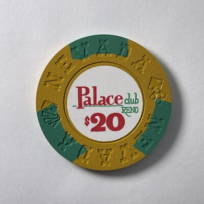 Vintage 1970’s Palace Club Reno NV $20 Green & Yellow Casino Chip | eBay