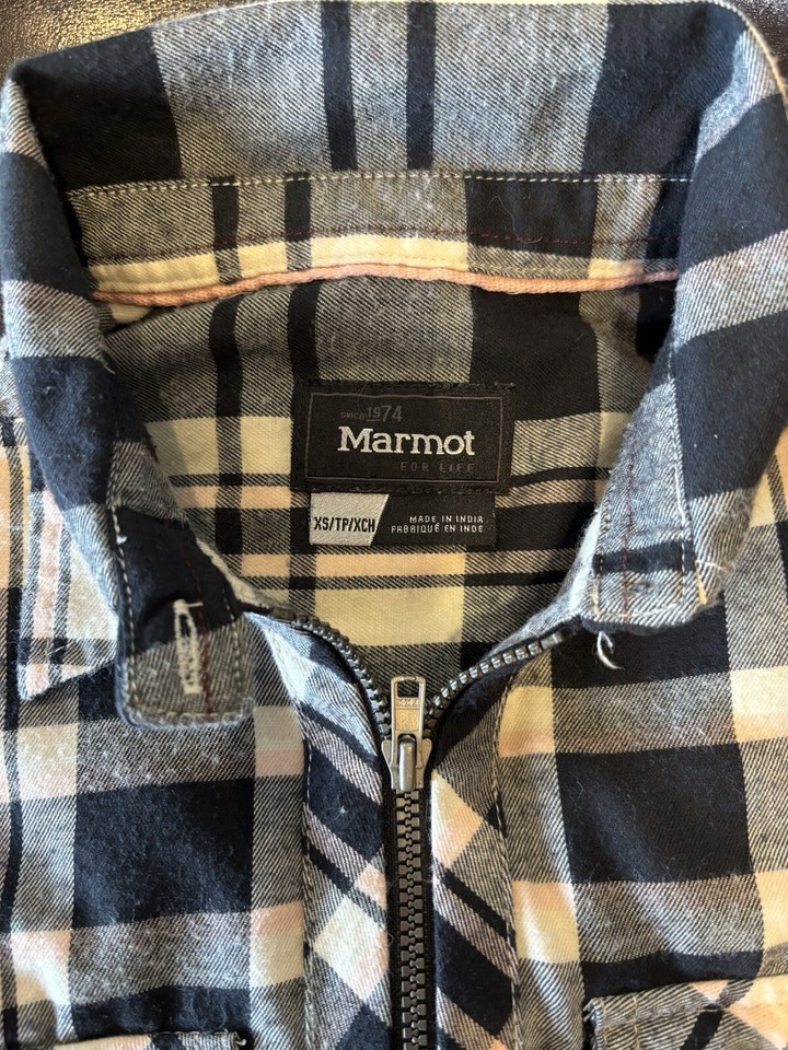 MARMOT Women’s Joss Flannel 1/2 Zip Shirt Sz XS Plaid Lightweight | eBay UK