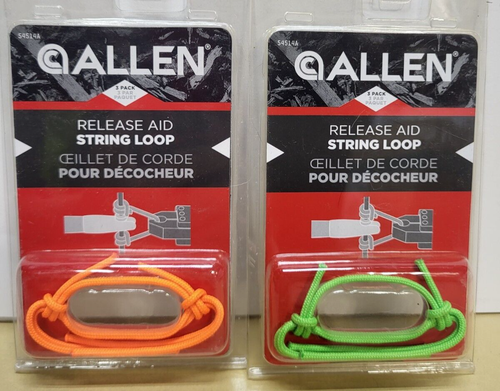 Allen Release Aid String Loop Orange and Green Lot of 2 Packs of 3 (6 ...