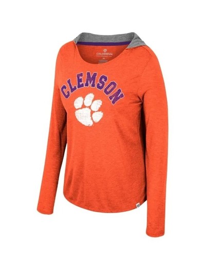 Women's Colosseum Orange Clemson Tigers Distressed Heather Long Sleeve ...