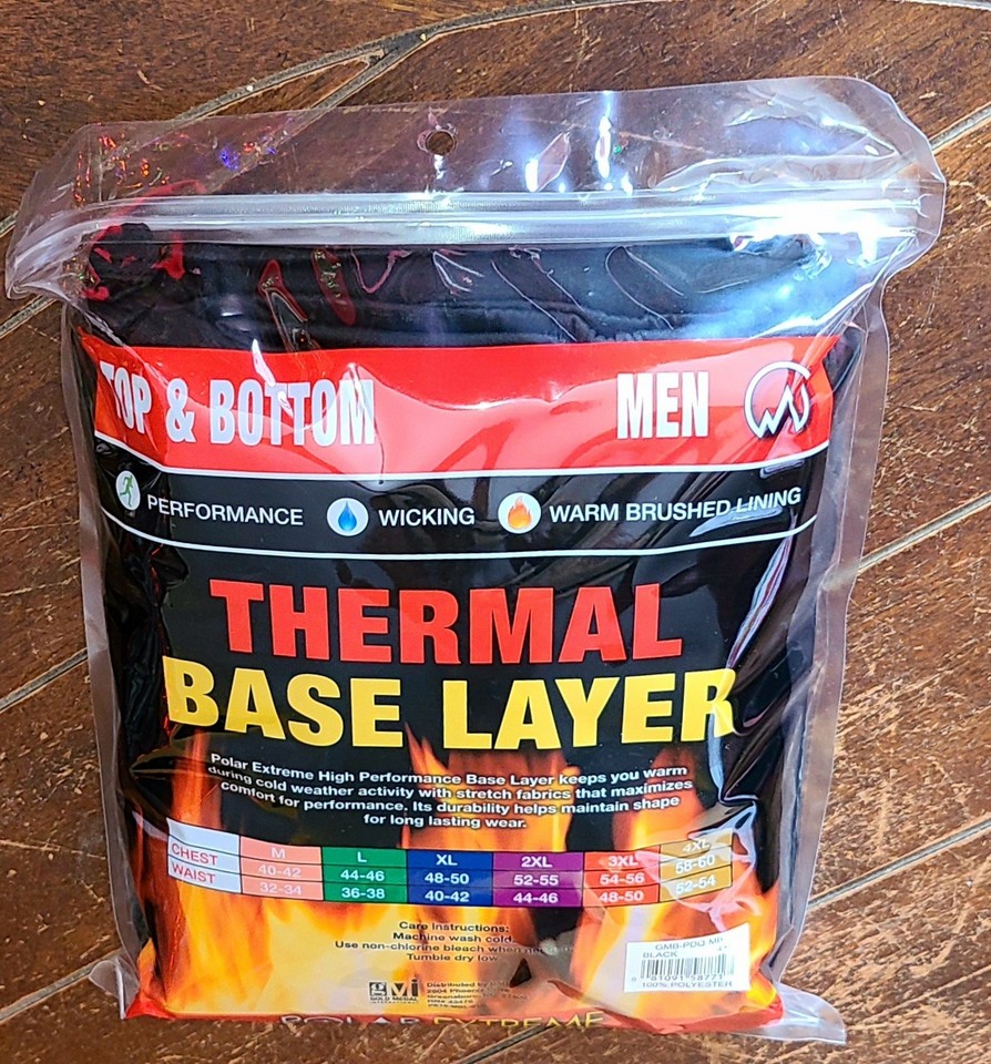 Polar Extreme Thermal Base Men's Layer 4XL Black Top/Bottom Set #GMB ...