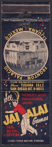 Jai Alai Fronton Palacio Café Tijuana Mexico Pari Mutuel Betting