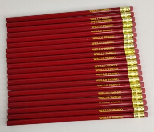 Lot of 20 Wells Fargo Red Wood Pencils, New Unsharpened | eBay