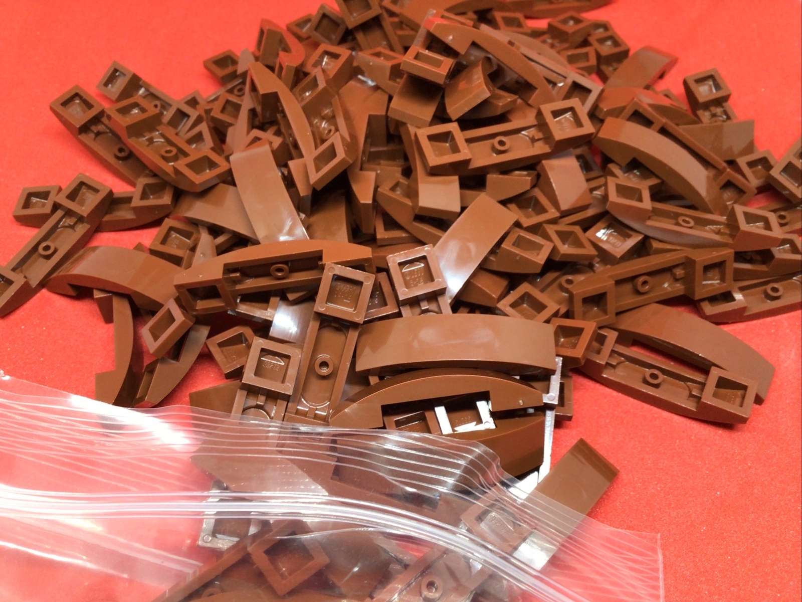 New LEGO Parts Reddish Brown Slope Curved 4 x 1 x 2/3 Double - No 93273 ...