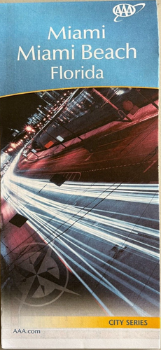 New AAA MIAMI & MIAMI BEACH FLORIDA ROAD MAP Highway Tour FL CITY ...