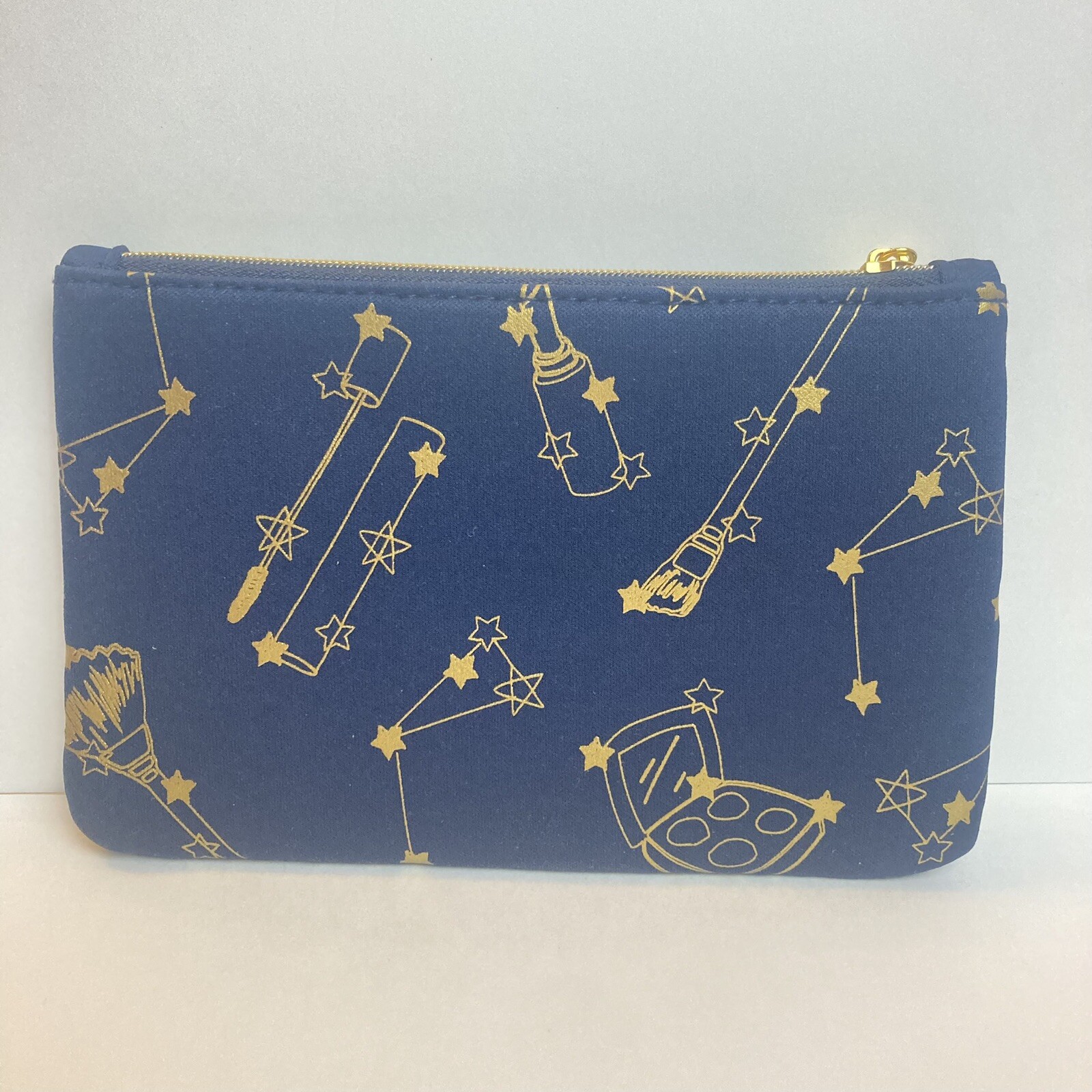 Ipsy Blue Golden Stars Makeup Glam Bag for Make Up Small Zipper | eBay