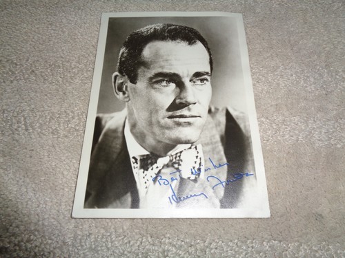 Original 1950's Henry Fonda black and white autograph photo blue ink | eBay
