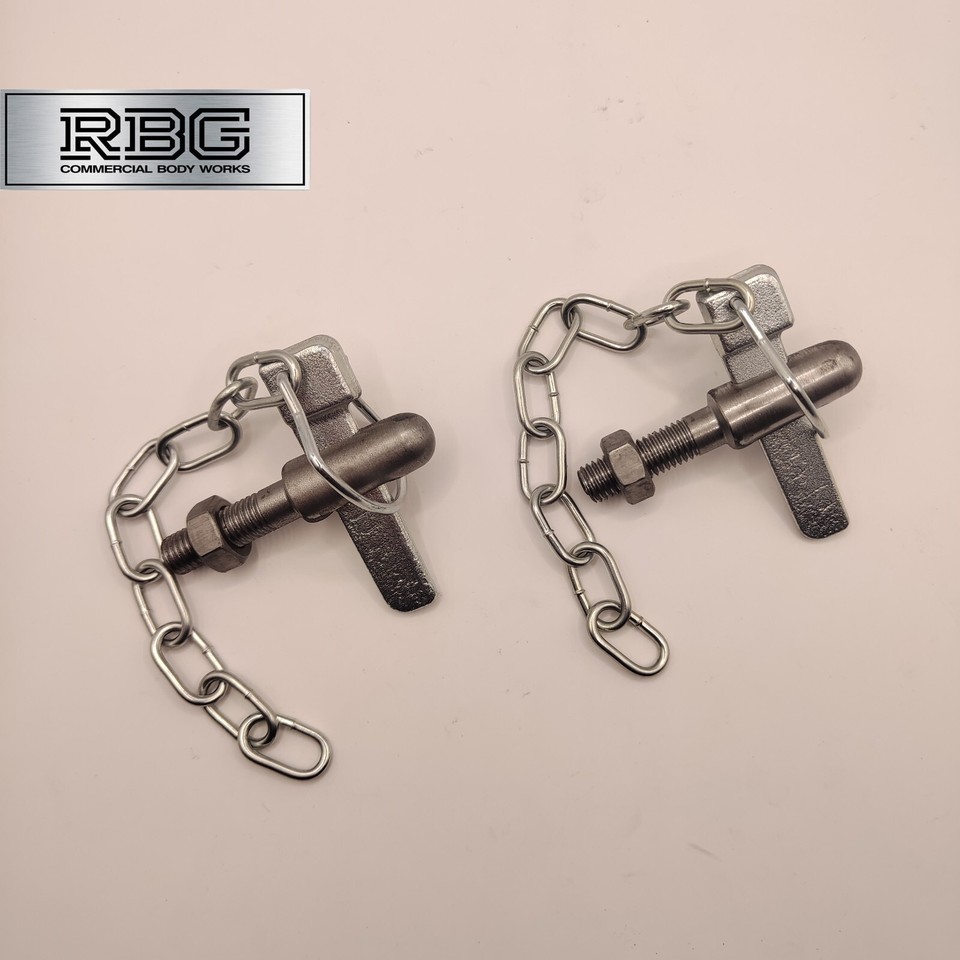 2x Flat Sword Cotter Pin & Chain + BOLT-ON Lugs / Pegs Trailer Truck ...