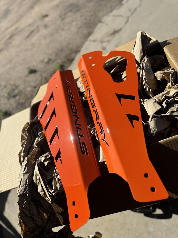 HTC 2020/2024 CORVETTE C8 ENGINE ORANGE SIDE PANELS | eBay