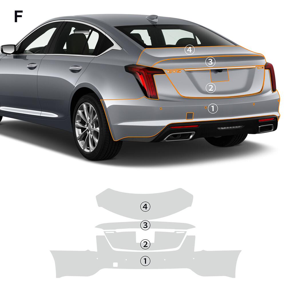 For Cadillac CT5 Luxury 2020-2024 Rear Bumper Precut Paint Protection ...