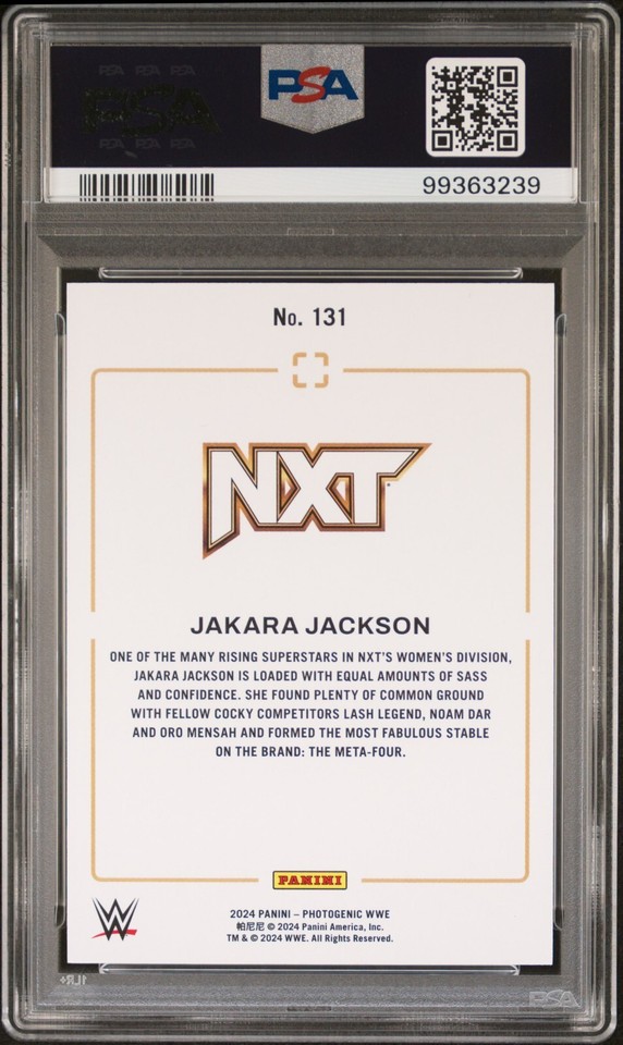 2024 Panini Photogenic WWE Jakara Jackson Rookie #131 NXT Maze /25 PSA ...