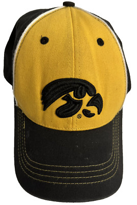 Hat Iowa Hawkeyes Ball Cap Embroidered Hawk Logo Patch Gold Black Adj ...