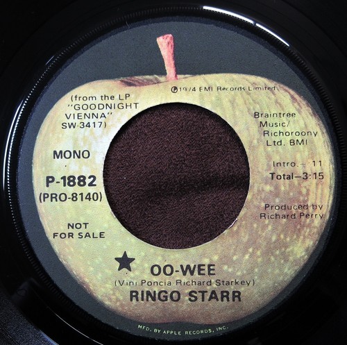 Beatles-Rel. 45 1974 Ringo Starr Apple PROMO Oo-Wee Never Issued as A ...