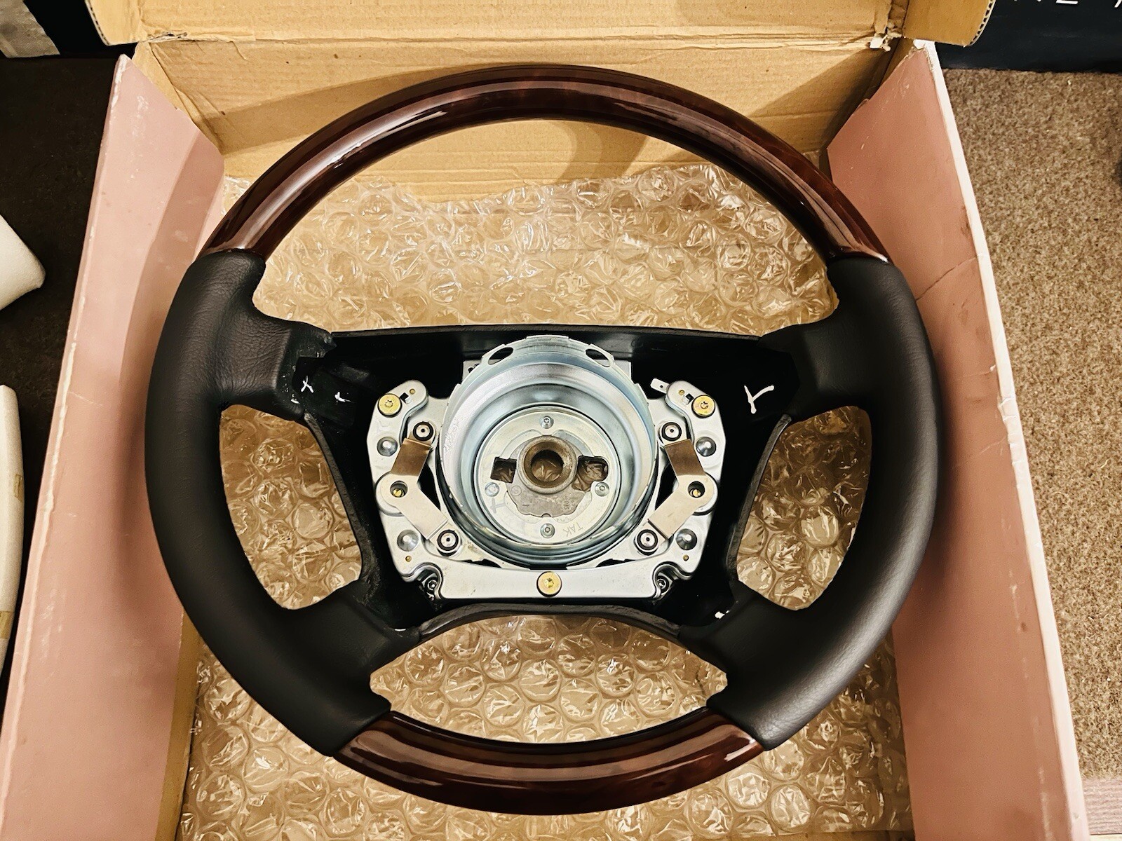 New Mercedes Steering Wheel W140 Wood Walnut Black Leather W210 W202 ...