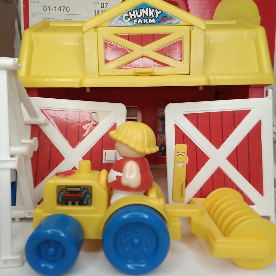 Vintage Preschool Toy With Original Box Chunky Farm Shelcore Made In ...