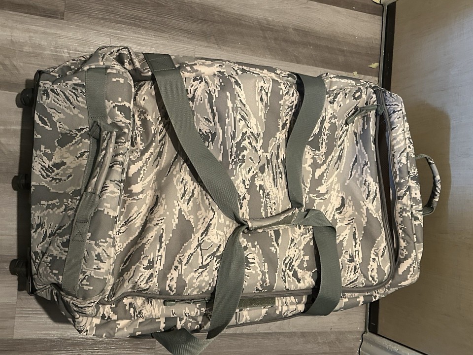 USAF ABU Tiger Stripe Duffel Bag Military Deployment Gear Air Force ...