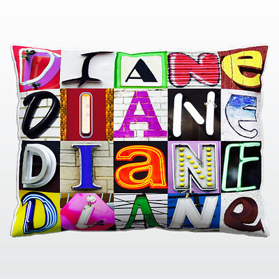 DIANE Personalized Pillow featuring the name in photos of signs | eBay