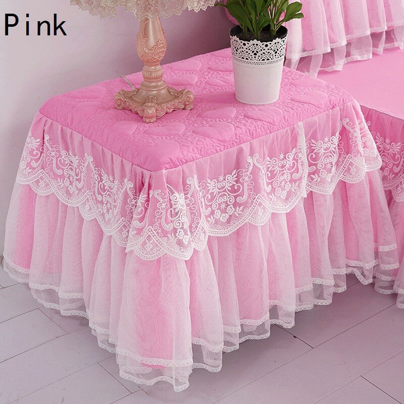 1X Lace Ruffle Dust Cover Bedside Table Small Desk Protector Princess ...