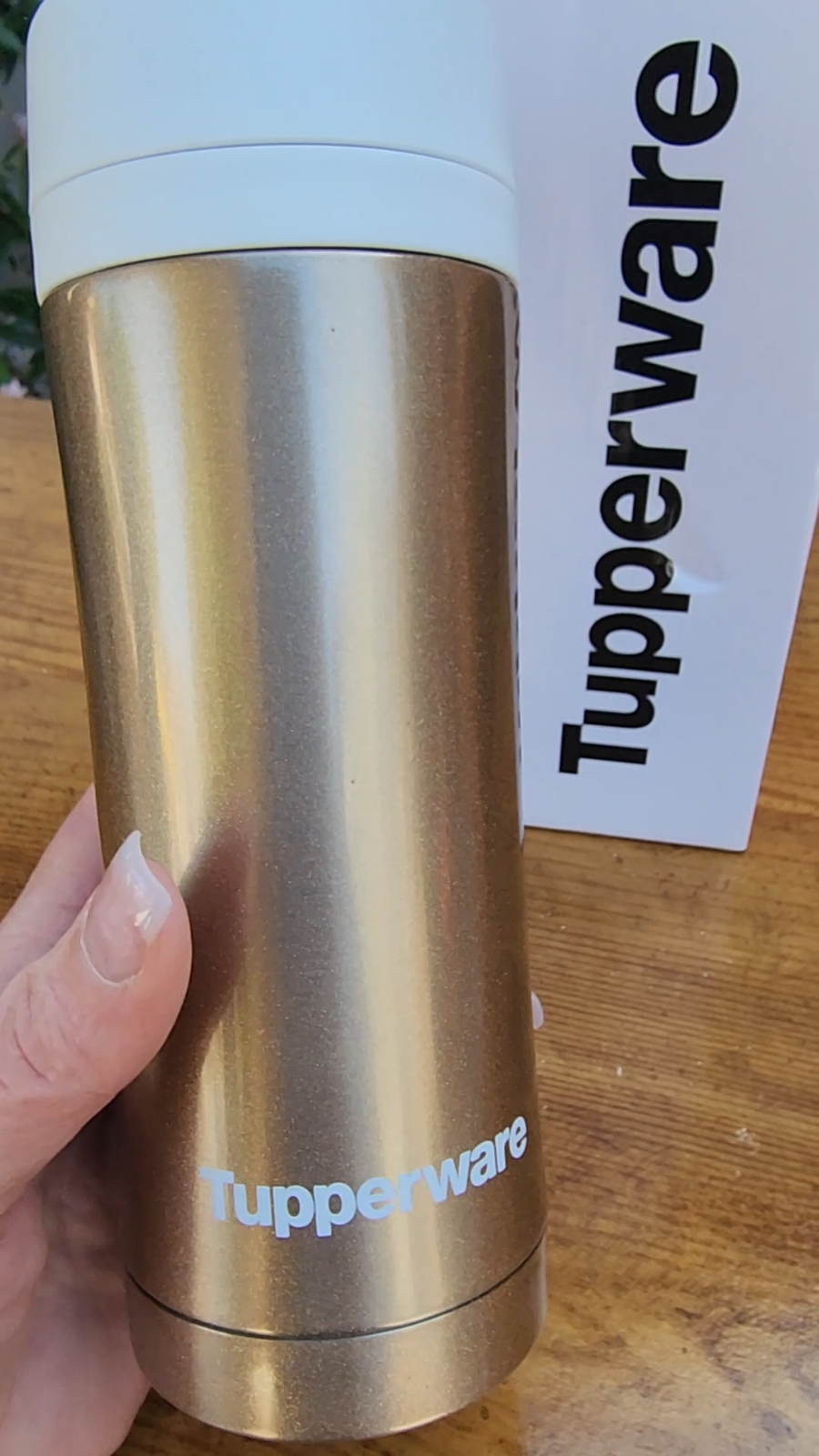 Tupperware Metallic OTG Travel Insulated Thermal Gold Flask Tumbler ...