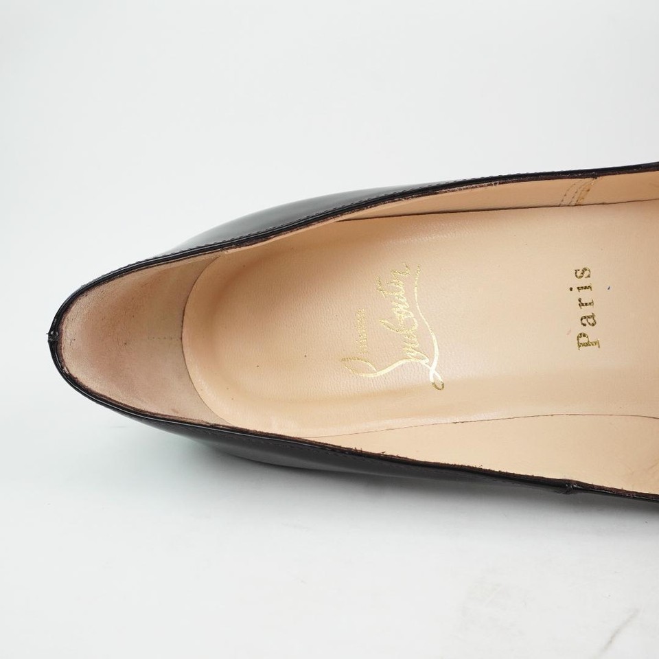 Christian Louboutin Heels MANUE 85 METAL PATENT CALF BURGUNDY IT 38.5 ...
