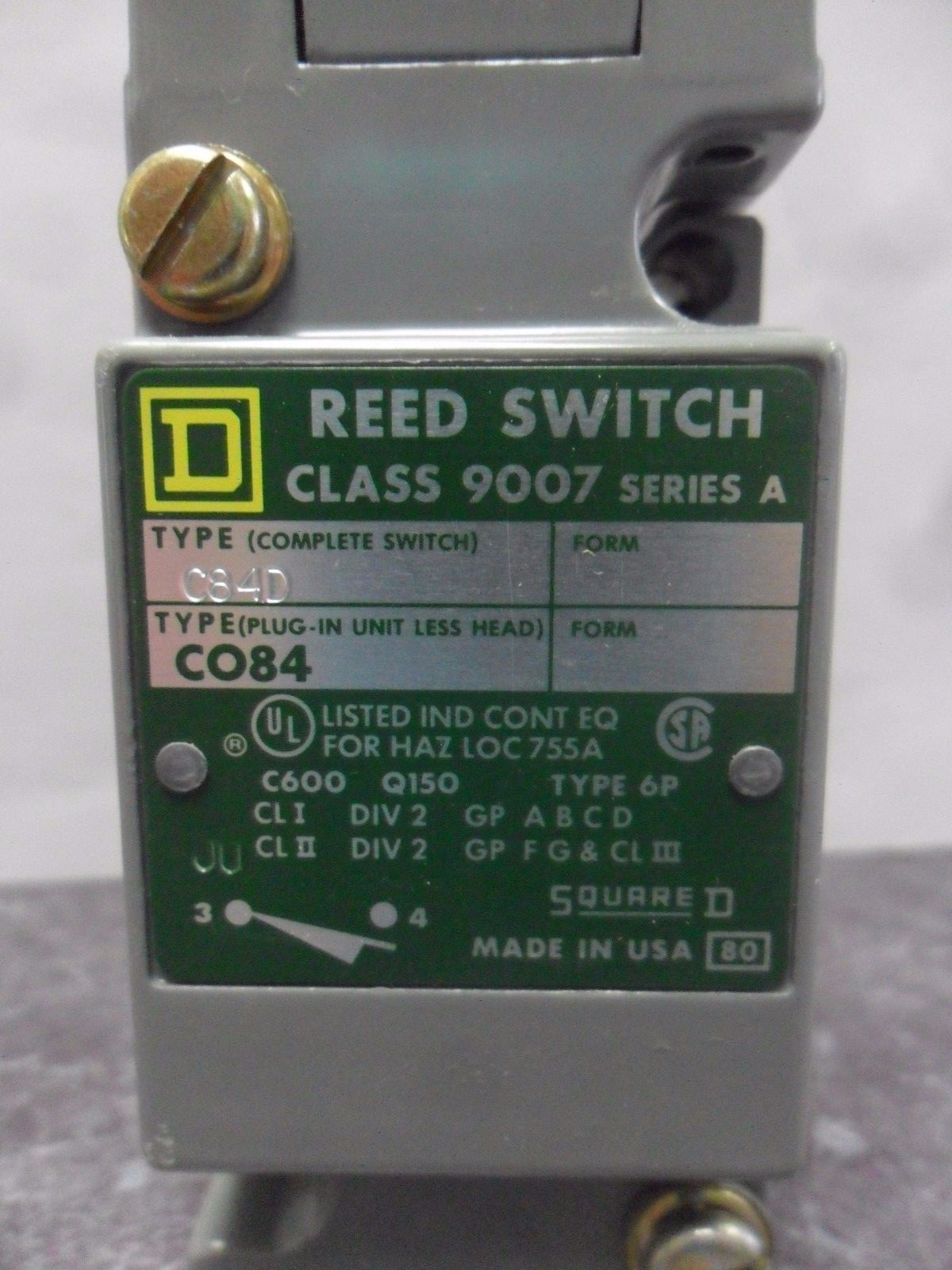 New Square D 9007 C84D Roller Head Reed Limit Switch Series A | eBay