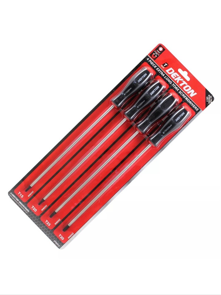 4PC EXTRA LONG STAR TORX SCREWDRIVER SET MAGNETIC TIP T15 T20 T25 T30 X ...