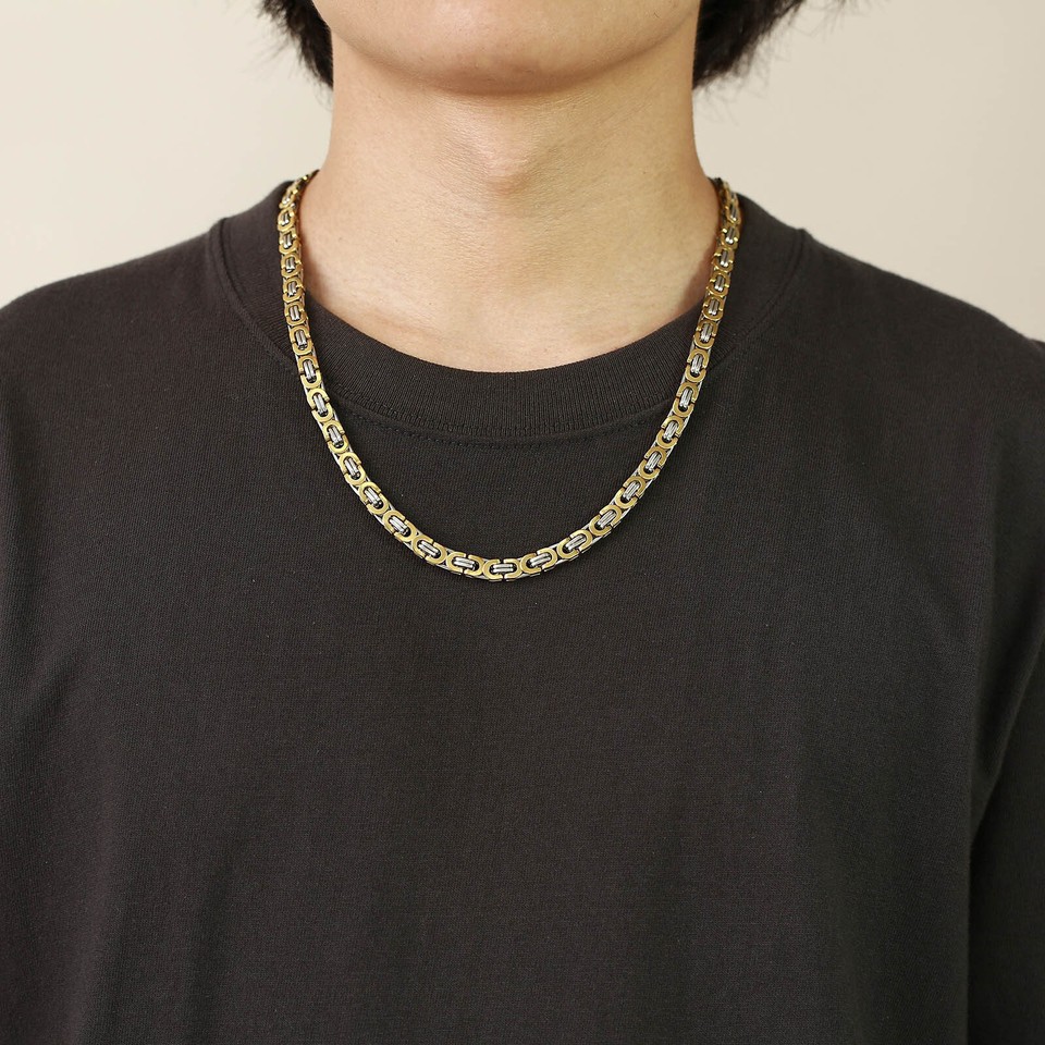 Mens Stainless Steel 4/5/6/8mm Byzantine Box King Chain Necklace ...