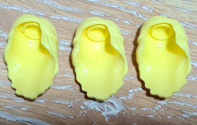 3x GENUINE LEGO Minifigure parts female blonde long hair part 59363 ...