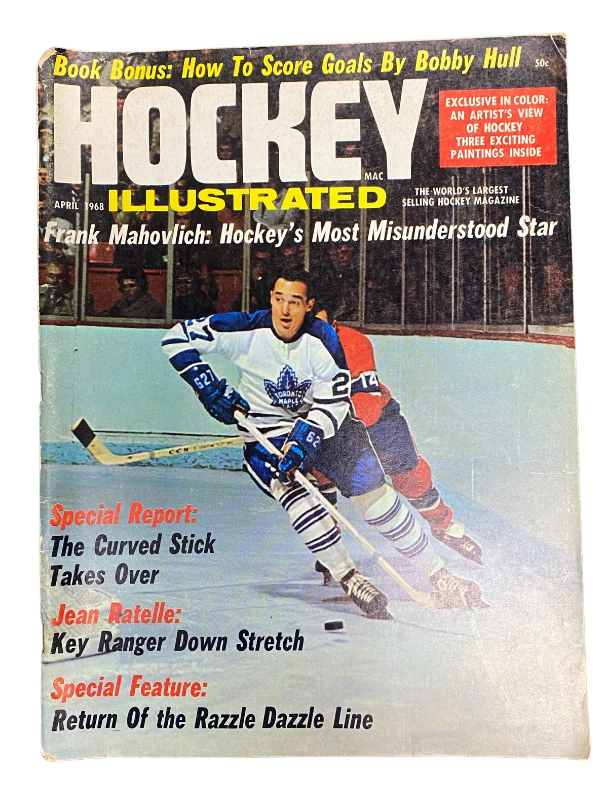 Hockey Illustrated Magazine April 1968 NHL Maple Leafs Frank Mahovlich ...