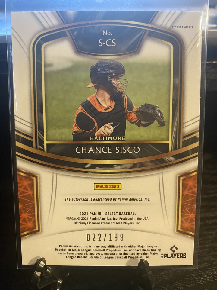 CHANCE SISCO 2021 SELECT SIGNATURES AUTO #138/199 BALTIMORE ORIOLES #S ...