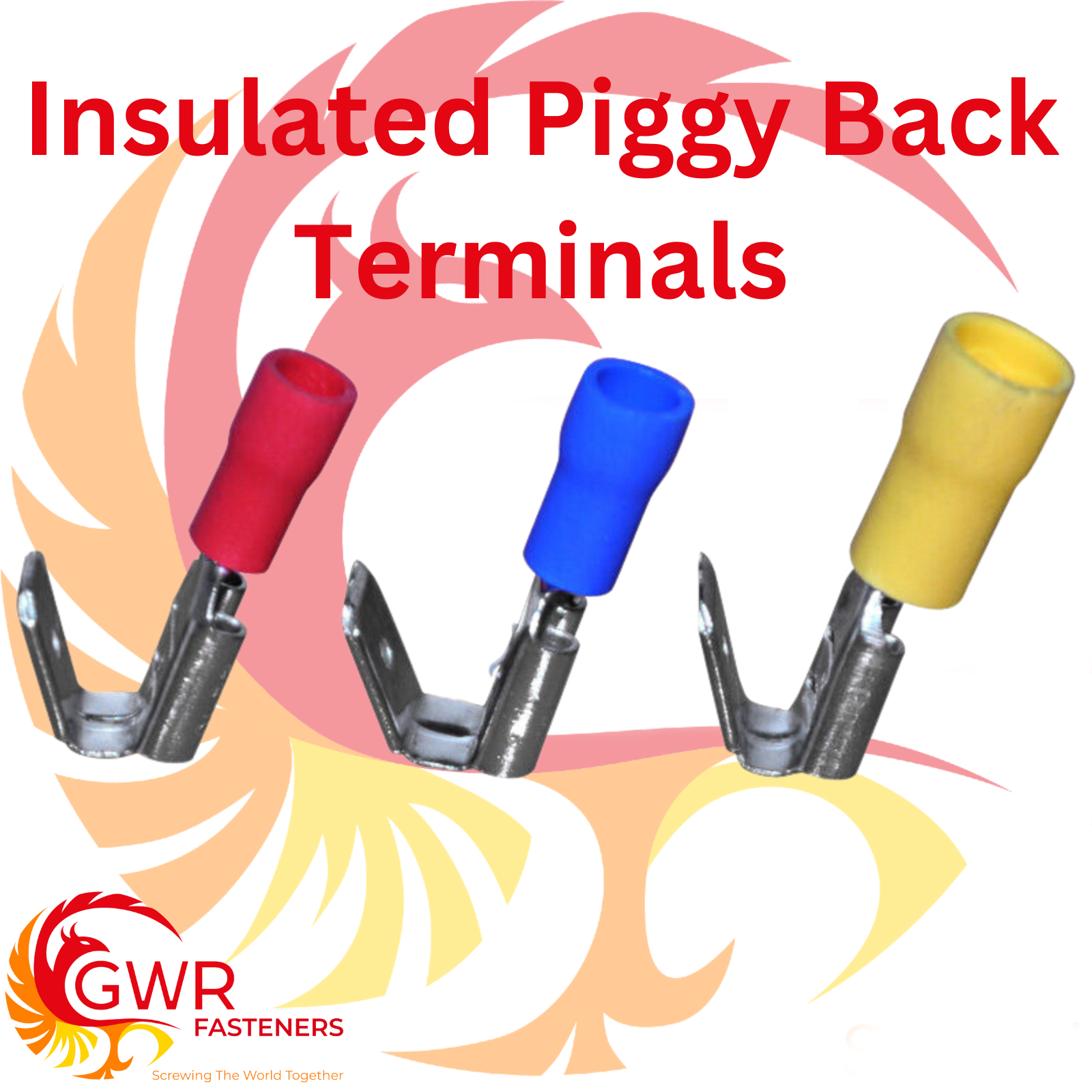 PIGGY BACK INSULATED CRIMP SPADE ELECTRICAL TERMINALS PIGGYBACK RED ...
