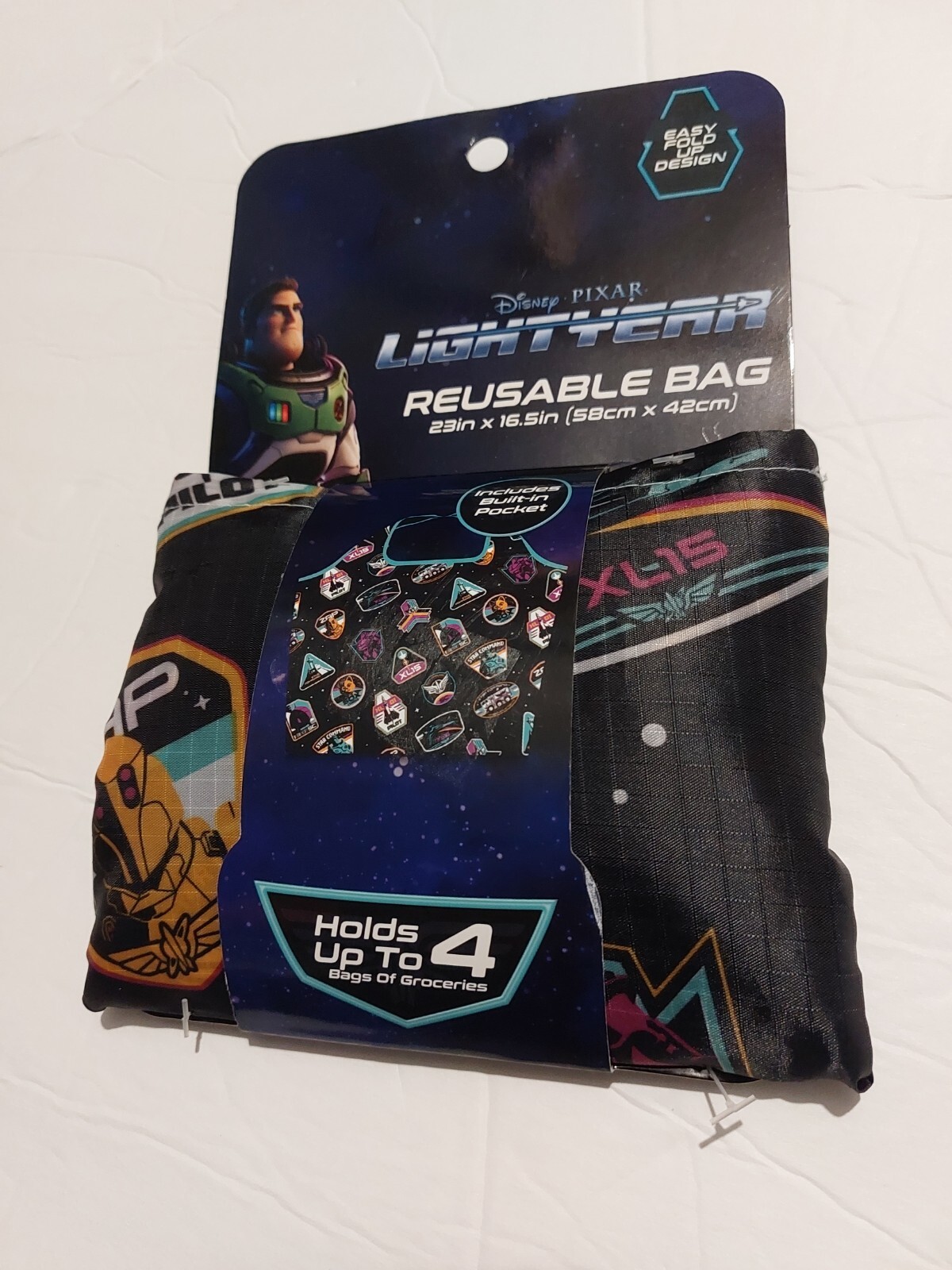 Disney Pixar Lightyear Reusable Bag 23" x 16.5" Holds Up To 4 Bags Of ...