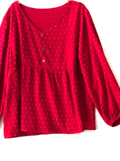 Womens Ruby Red Tunic Top Blouse Plus sz. 2X 3X | eBay