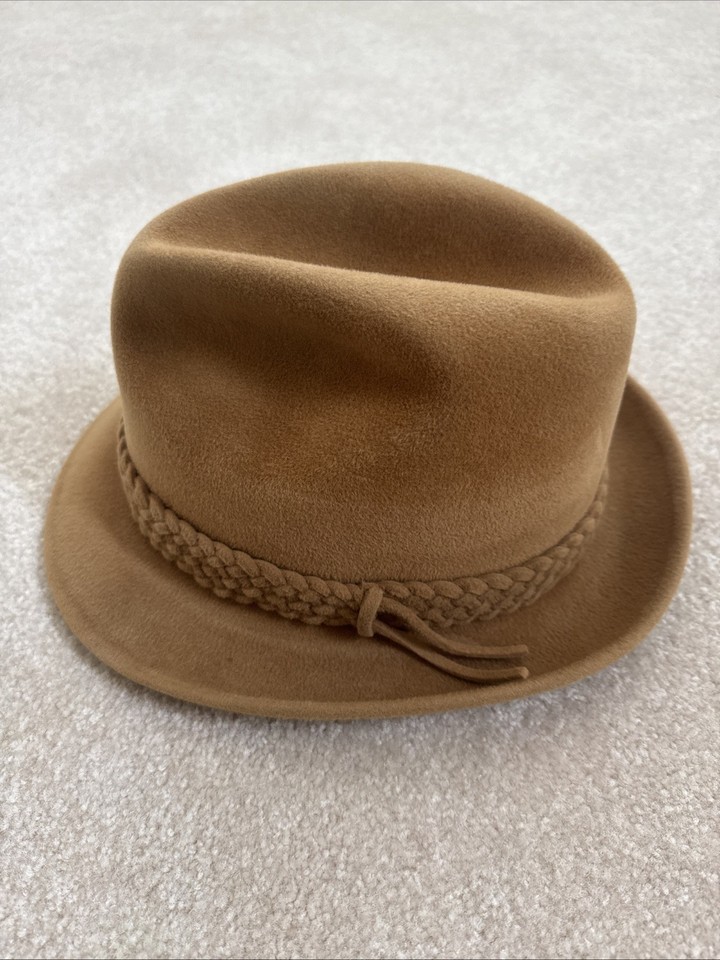 Borsalino Fu Lazzaro Wolf Brothers Soft Brown Felt Hat Fedora Made In ...