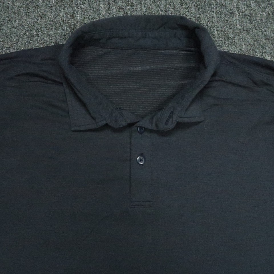 Lululemon Shirt Mens Extra Large Blue Evolution Performance Polo Short ...
