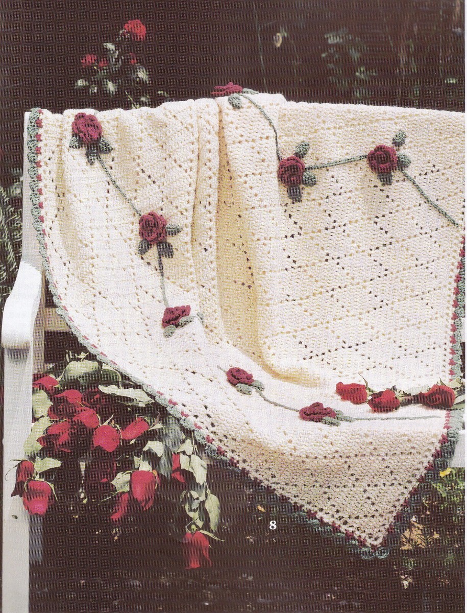 Crochet Rose Afghan Pattern Country Rose Afghan Crochet Pattern