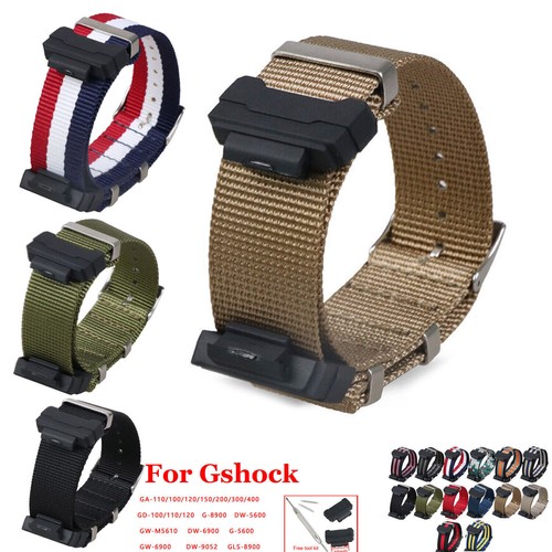 Sports Nylon Watch Strap for Casio GShock GA100 DW6900 G-5600 GA-400 ...