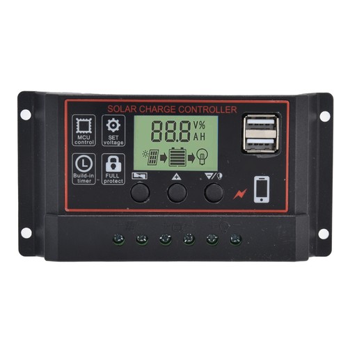 Smart Charge Controller Dual USB Solar Battery Panel PWM Control 12/24V ...