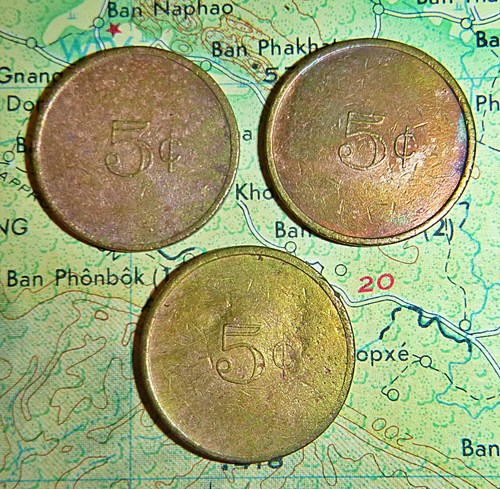 Lot x 3 US Military Token - 1964 Saigon 5c Coin - Military Payment ...
