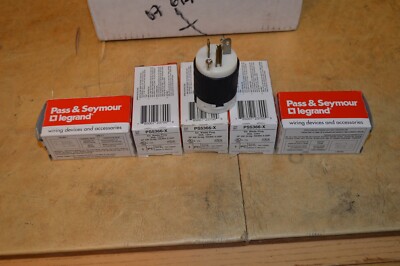5) Pass & Seymour Legrand 5366-X 20A 125V Straight Blade Plugs HBL5366C ...