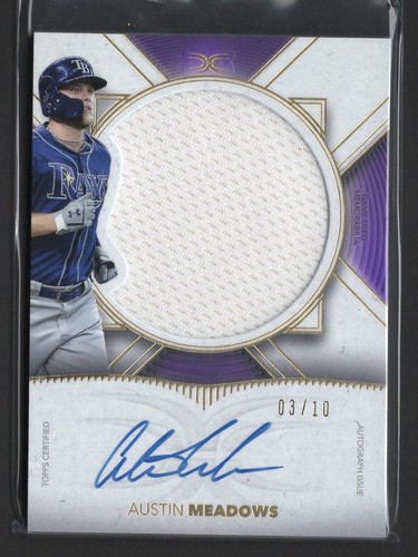 Austin Meadows 2021 Topps Definitive Autograph Gold Patch 03/10 Tampa ...