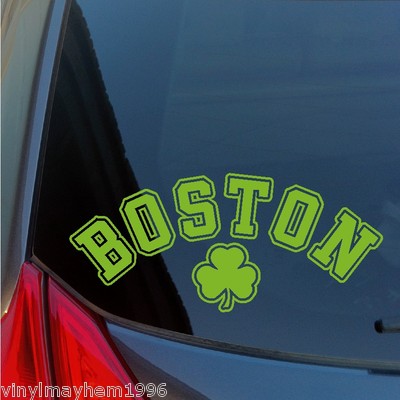 Boston shamrock vinyl sticker decal car window bumper lucky Irish St ...