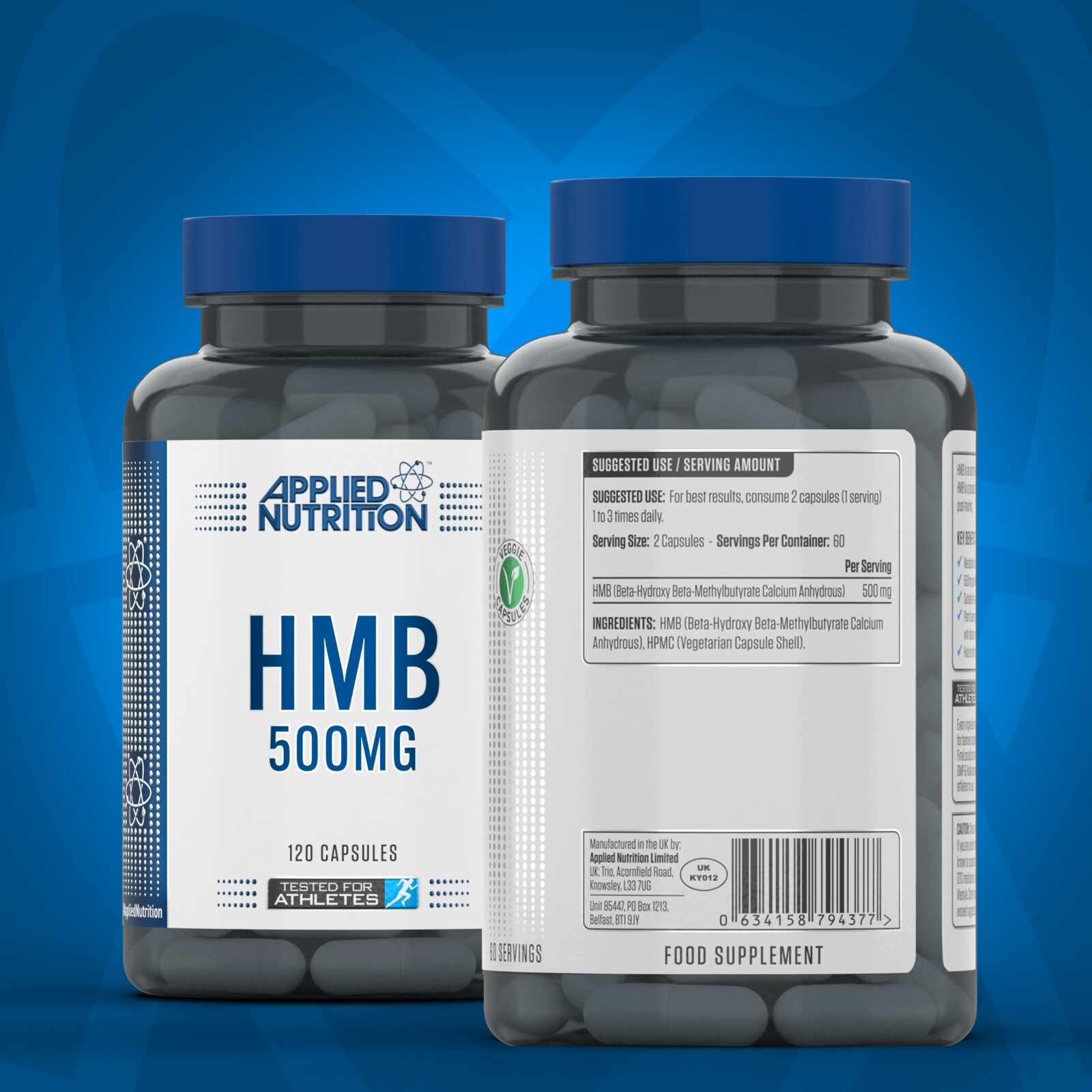 HMB Capsules Supplement 500mg for Muscle Growth & Repair 60 Servings ...