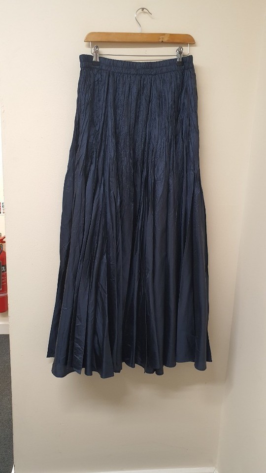 Ladies' Phase Eight Navy Pleated Maxi Skirt Size 14 CG C90 | eBay UK