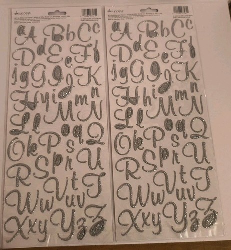 Sticko Alphabet stickers Silver Glitter script Mural Cursive | eBay